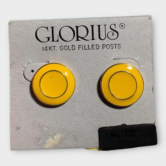 Jewelry | Vintage Bright Yellow Glorious Nos 14k Gold Filled Posts Tone ...